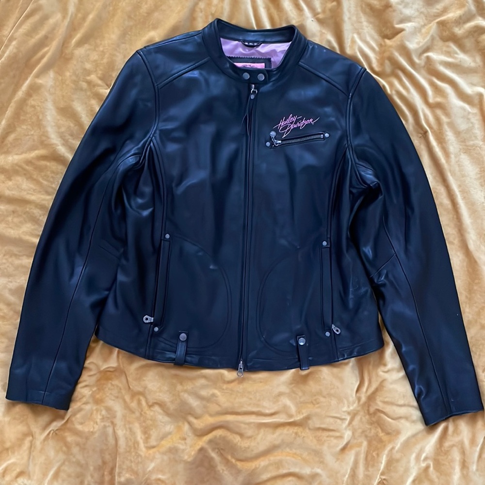 Harley-Davidson Women’s Pink Label Black Leather Jack… - Gem